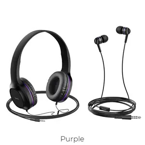 HOCO W24 Enlighten slušalice sa mikrofonom set Purple (034612)