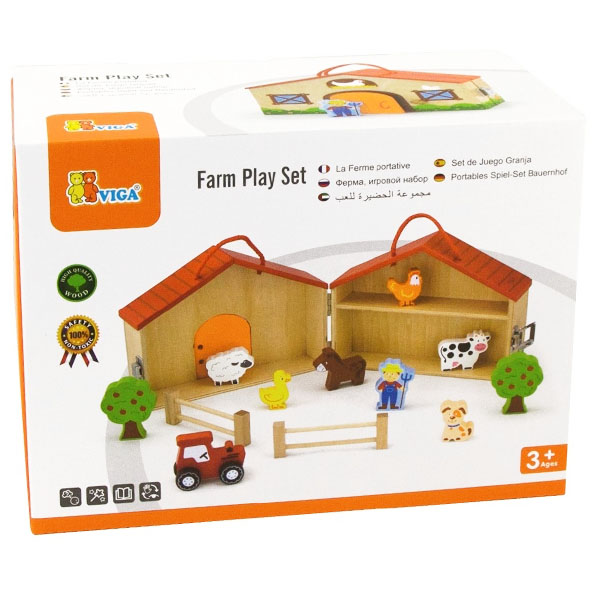 VIGA-Drvena kućica farma, sa figurama