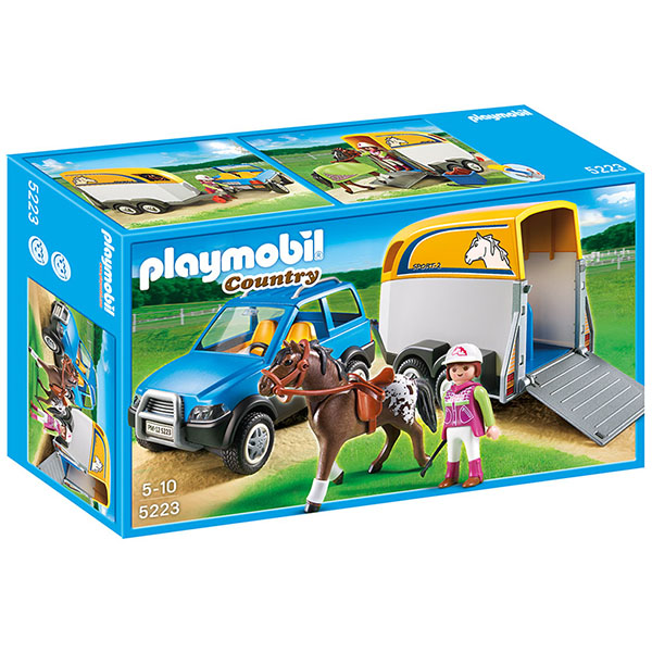 Playmobil Farma: Konj i džip sa prikolicom