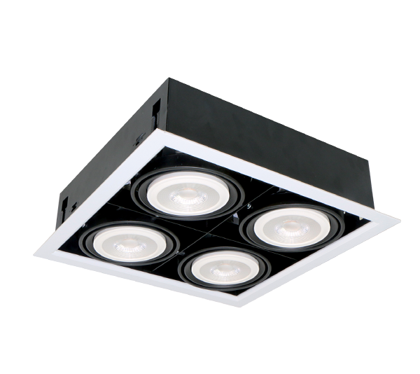 LED UGRADNA SVETILJKA QUAD412 12W 4XE27 4000K TAMNO SIVA