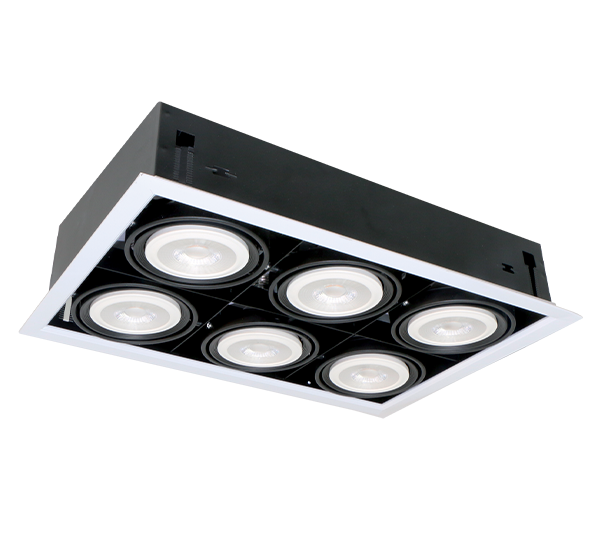 LED UGRADNA SVETILJKA QUAD612 12W 6XE27 4000K BELA