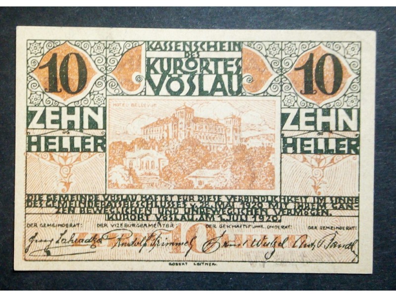 Austrija 1920 god. 10 heler UNC