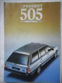 Prospekt Peugeot 505,1988, A4, 33 str, francuski