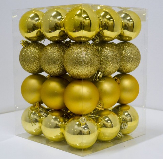 Novogodišnji set ukrasnih kuglica 36kom - Zlatni ( 19002 )