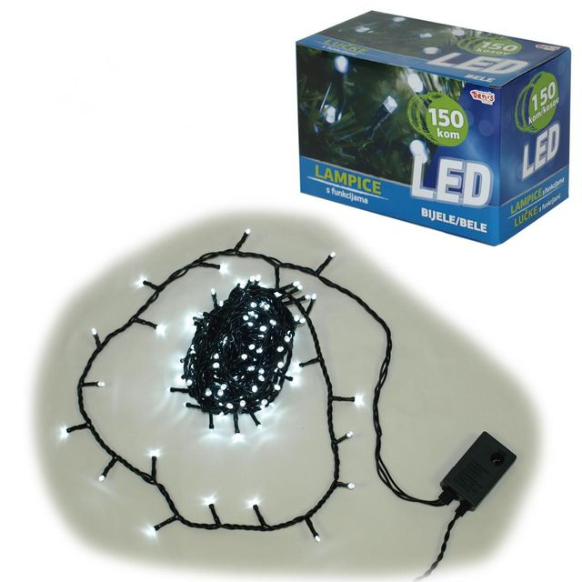 LED lampice 8 funkcija bele 150 kom ( 52-118000 )