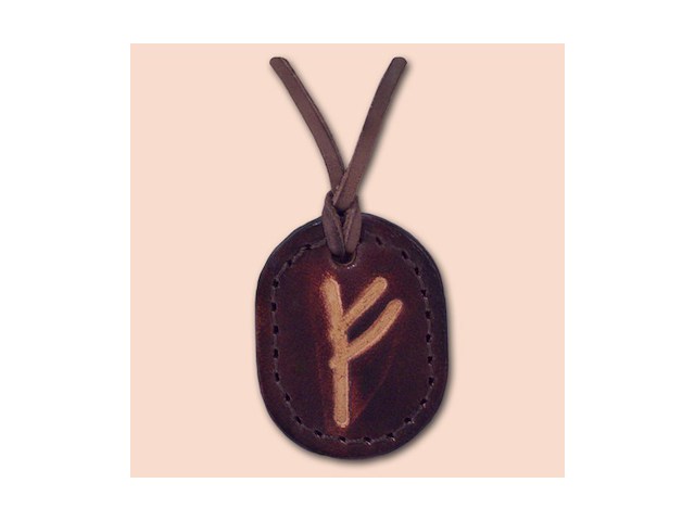 Kožna ogrlica runa amulet Fehu