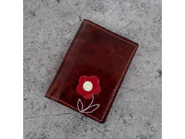 Novčanik za kreditne kartice sa 4 džepa sa crvenim cvetićem