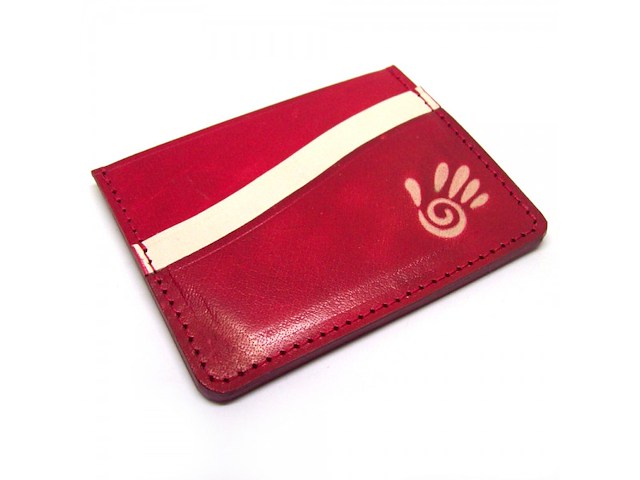 Minimalistički crveni kožni novčanik za kartice