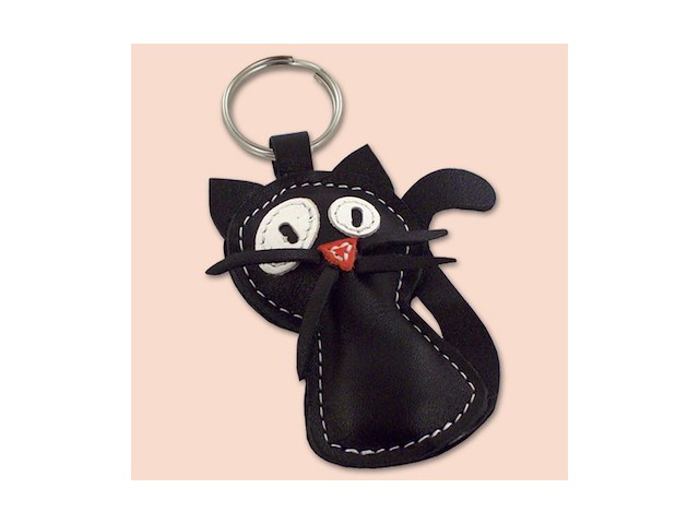 Crna mačka privesak za ključeve