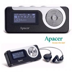 MP3 player APACER AU350, kapacitet 2GB, crne boje, AP2GAU350B-S