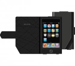 Zaštitni kožni folio za Apple iPod Touch (2. gen.), Belkin-Touch Leather Folio, crne boje, BE F8Z373EA