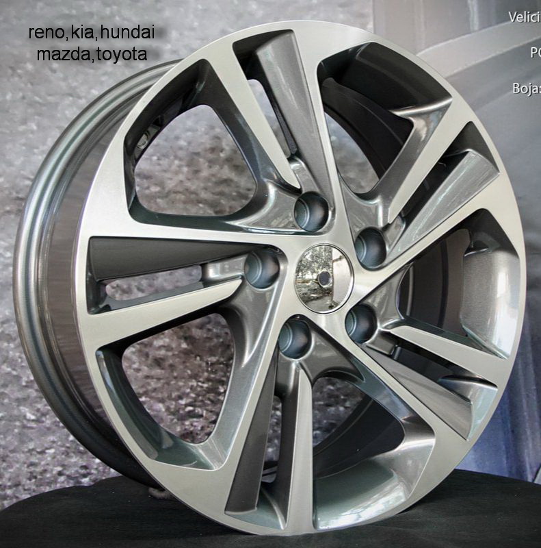 16 alufelne 5x114.3/6,5 jota,/et 35/cb 73,1. boja:gunmetal siva