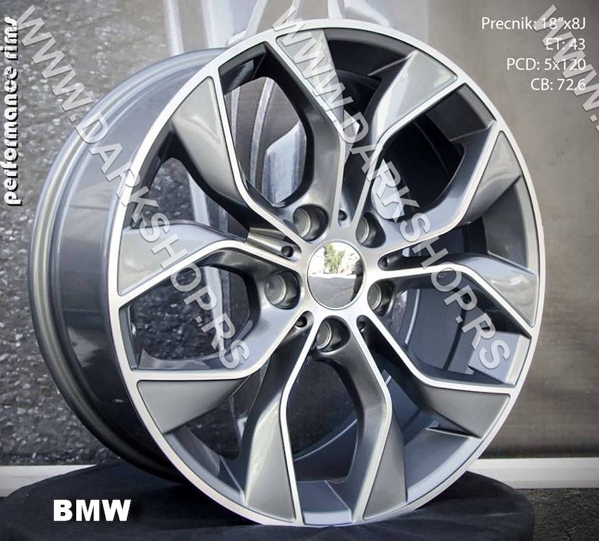 18 alufelne bmw 5x120/8jota/et43/cb 72,6