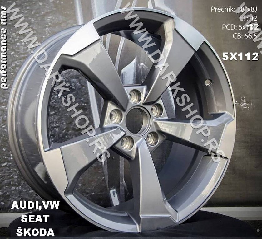 18 alufelne audi 5x112/8jota/et 42/cb 66,5