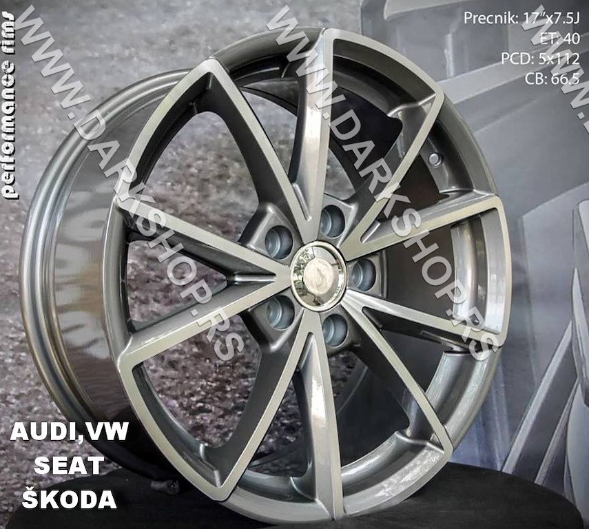 17 alufelne 5x112/7,5 jota/et 40/cb 66,5 za audi,seat,skodu,vw