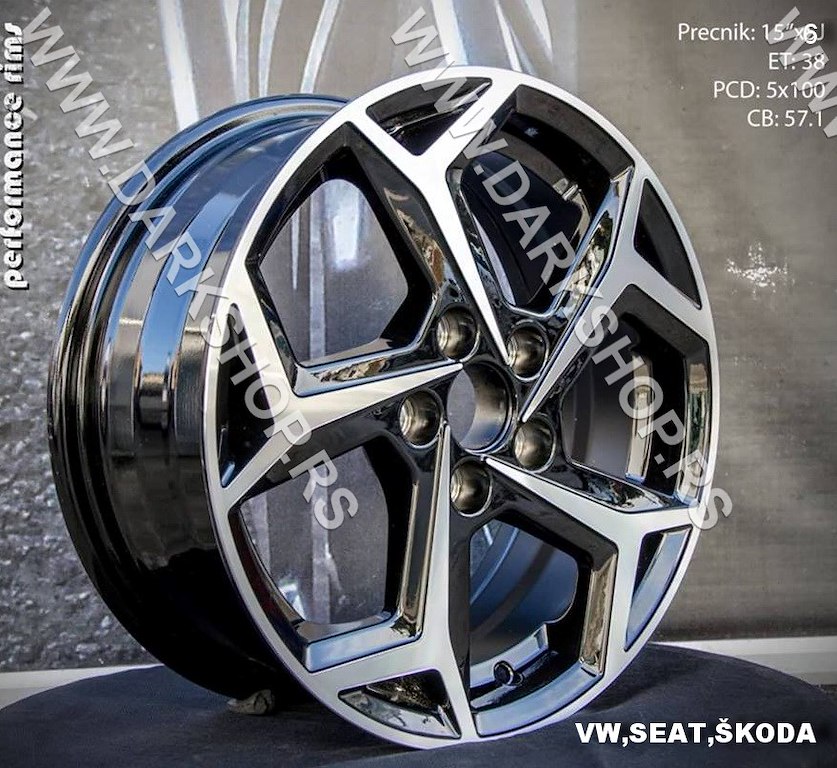 15 ALUFELNE 5X100/6JOTA/ET 38/CB 57,1 ZA SEAT,SKODU,VW