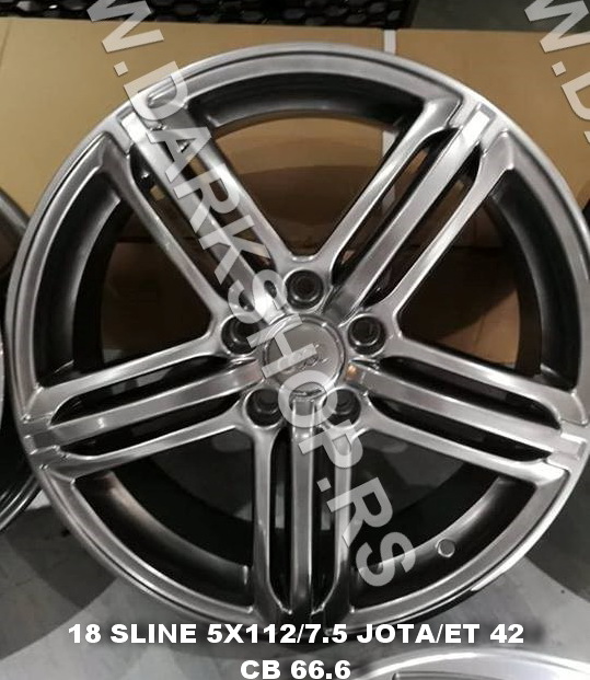 18 ALUFELNE AUDI SLINE ALUFELNE 5X112/7,5 JOTA/ET42/CB 66,6.