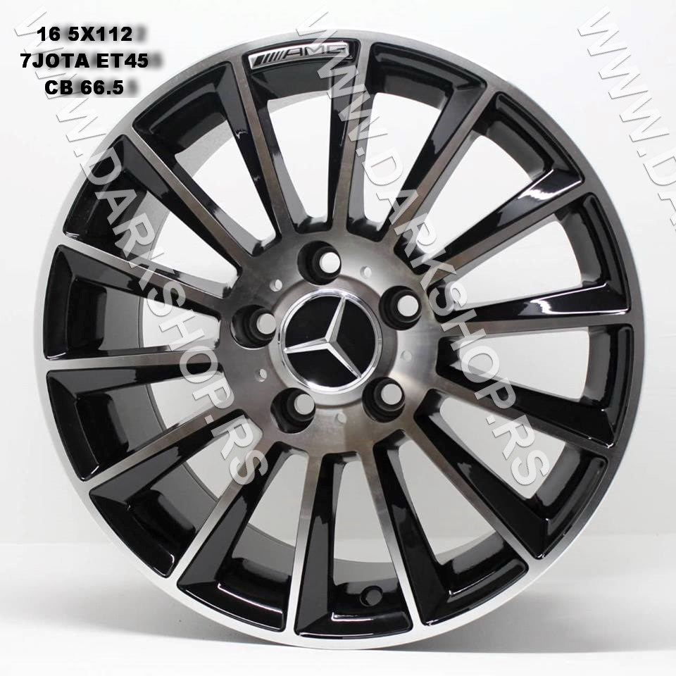 16 ALUFELNE ZA MERCEDES A,B,C KLASE 5X112/7JOTA/ET45/CB 66.5.