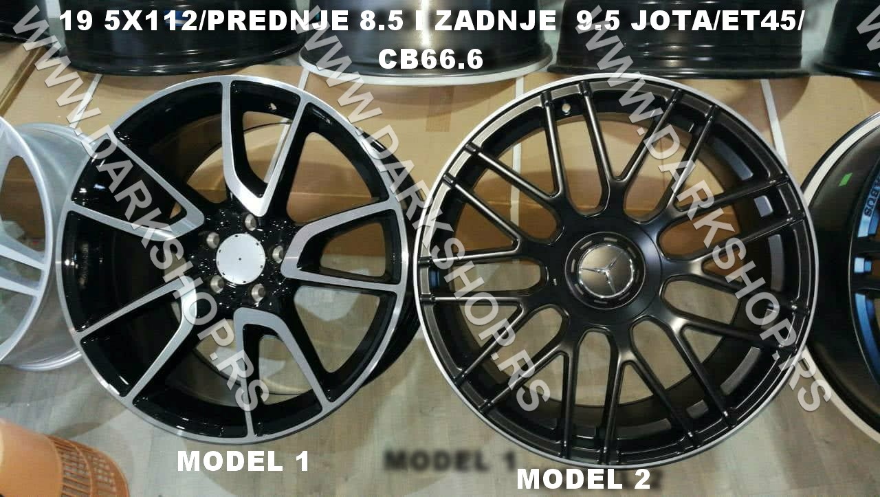 19 ALUFELNE MERCEDES 5X112/PREDNJE 8,5JOTA/ZADNJE 9,5 JOTA/ET45