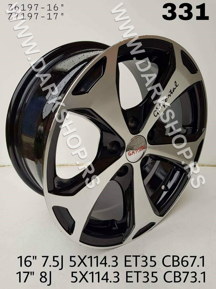 17 ALUFELNE 5X114,3/8JOTA/ET 35/CB 73,1 ZA HUNDAY,KIA,MAZDU,RENO