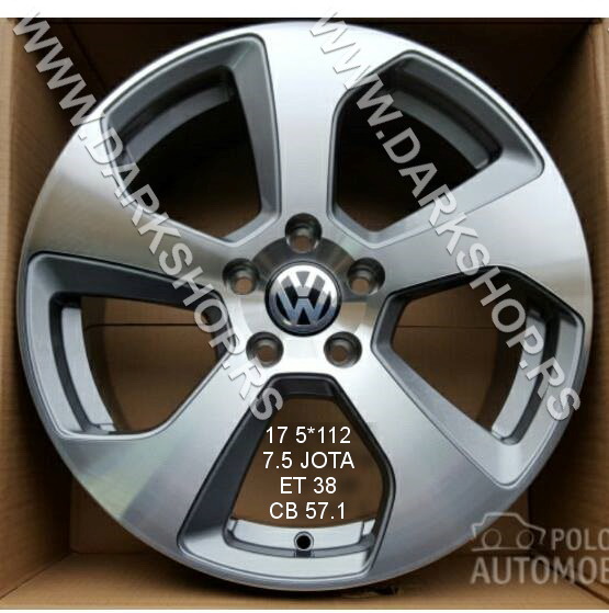 17 ALUFELNE 5*112/7,5 JOTA/ET 38,CB/57,1 ZA VW,AUDI,SEAT,Ĺ KODU.