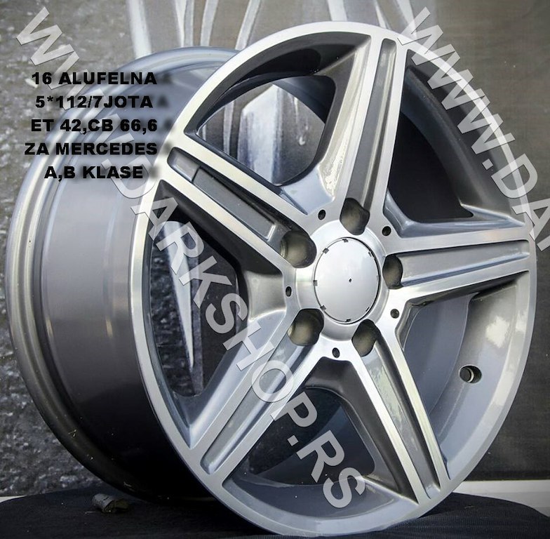 16 ALUFELNE 5*112/6,5JOTA/ET 42,CB 66,6 ZA MERCEDES A,B KLASE