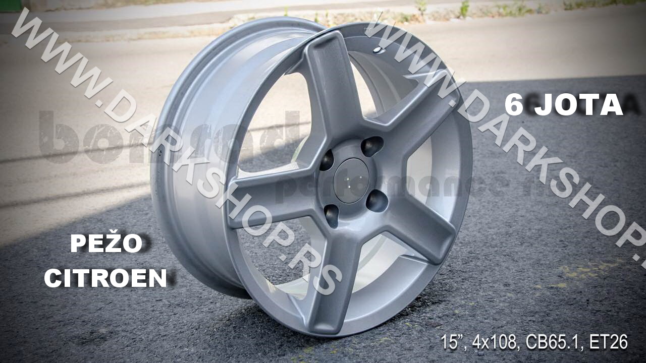 15 ALUFELNE RC 4X108/6 JOTA/ET26/CB 65,1 ZA PEZO,CITROEN