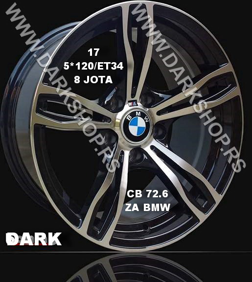 17 ALUFELNE M LOOK ZA BMW 5*120/8 JOTA/ET 34/CB 72,6