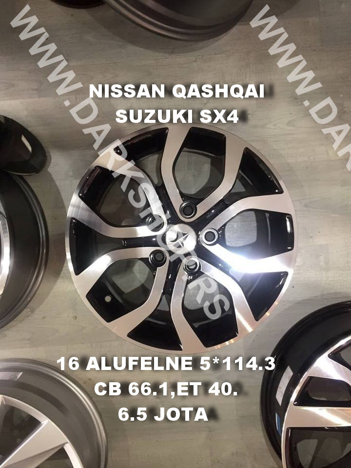 16 ALUFELNE 5*114.3/CB 66.1/ET 40/6.5 JOTA ZA NISSAN,SUZUKI