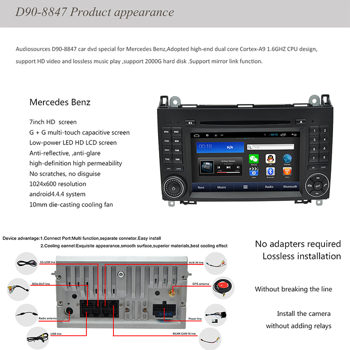 MULTIMEDIJA ANDROID D90-8847 ZA MERCEDES A(w169),B(W245) KLASU,V