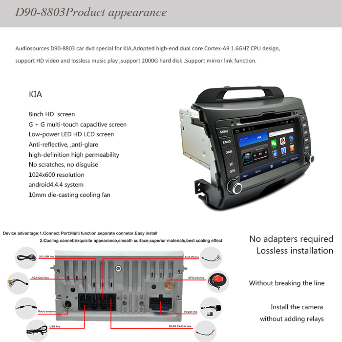 MULTIMEDIJA ANDROID D90-8803 ZA KIJU SPORTAGE(2010-2012)