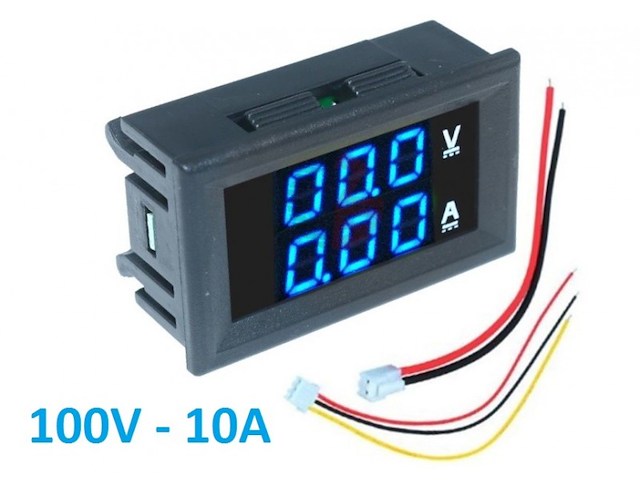 Voltmetar i Ampermetar DC 100V i 10A plavi displeji