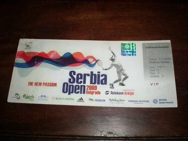 ULAZNICA ZA  SERBIA  OPEN 2009