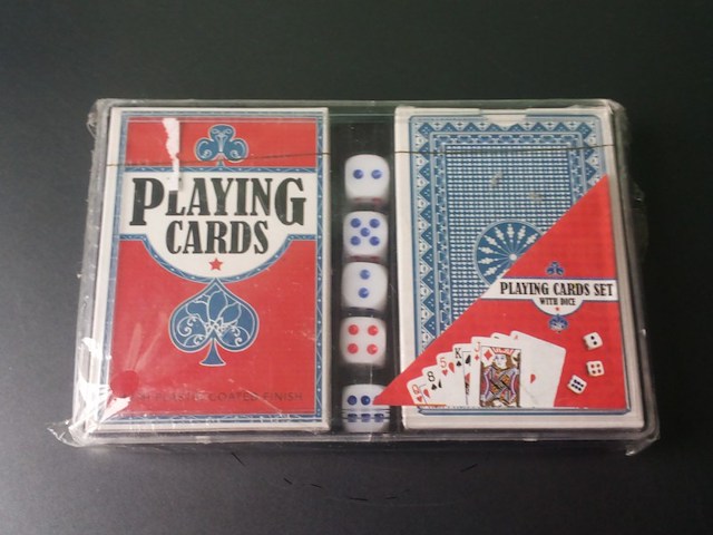 Playing cards dva spila i 5 kockica-NOVO