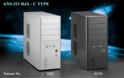 Kućište ANS CASE MIDI ATX TOWER R-321-D-6U2X+422C+550W, mat crne boje