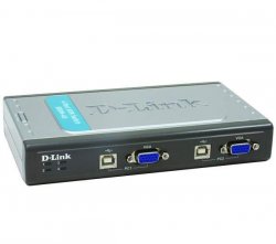 KVM svič D-LINK DKVM-4U, 4-Port Video + USB svič sa 2 KVM kabla, DKVM-4U