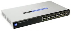 Svič LINKSYS BY CISCO SLM224G, 24-port 10/100 + 2-port 10/100/1000 Gigabitni smart svič sa 2 combo SFPs, SLM224G-G5