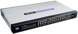 Svič LINKSYS BY CISCO SLM224G4S-G5, 24-port 10/100 4-port Gigabit Stackable Smart svič 2 SFPs, SLM224G4S-G5