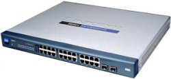 Svič LINKSYS BY CISCO SR2024, 24-Port 10/100/1000 Gigabit + 2 miniGBIC (metalno kućište), SR2024-EU