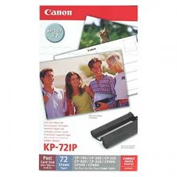 Papir i kolor ink CANON set KP-72IP Selphy za CP 720, 730, (4x6"/10x15cm), 72 sheets uključujući ink kasetu (AJ0897B001AA)