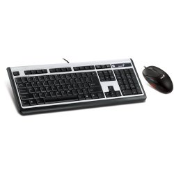 Tastatura i optički miš GENIUS KB C100, PS/2, US+EUR, crne boje, 31330196117