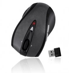 Bežični miš GIGABYTE GM-M7800, USB nano receiver, 2.4GHz, Laser, Dual DPI mode, 4D scroll, crne boje, GM7800-BLACK