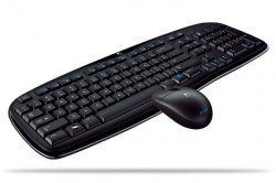 Tastatura LOGITECH Cordless Desktop EX100 YU, crne boje, USB, 967713-0138