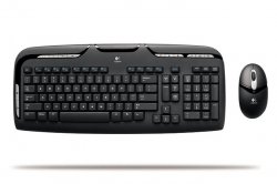 Tastatura LOGITECH Cordless Desktop EX-110, US, crne boje, 967561-0100