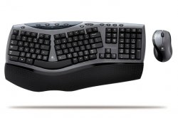 Tastatura LOGITECH Cordless Laser Desktop Comfort Retail crne boje US, USB, PS/2, 967692-0100