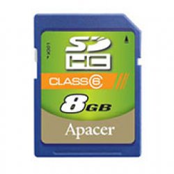 SD memorijska kartica APACER kapaciteta 8GB SDHC 150x (AP8GSDHC6-R)