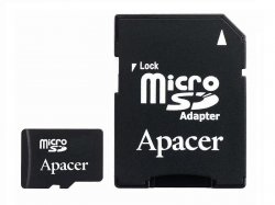 Micro SD memorijska kartica APACER kapaciteta 2GB, retail RoHS (MBL) sa adapterom za SD (AP2GMCSD-R)