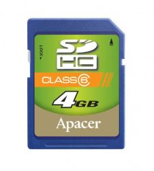 SD memorijska kartica APACER 4GB, SDHC Class6, AP4GSDHC6-R