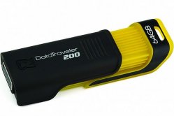 USB memorija Kingston DataTraveler 200 USB flash drive - 64 GB - crna, žuta, DT200/64GB