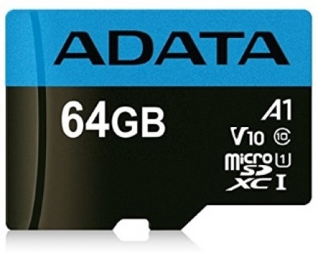 A-DATA UHS-I MicroSDXC 64GB class 10 AUSDX64GUICL10A1-RA1